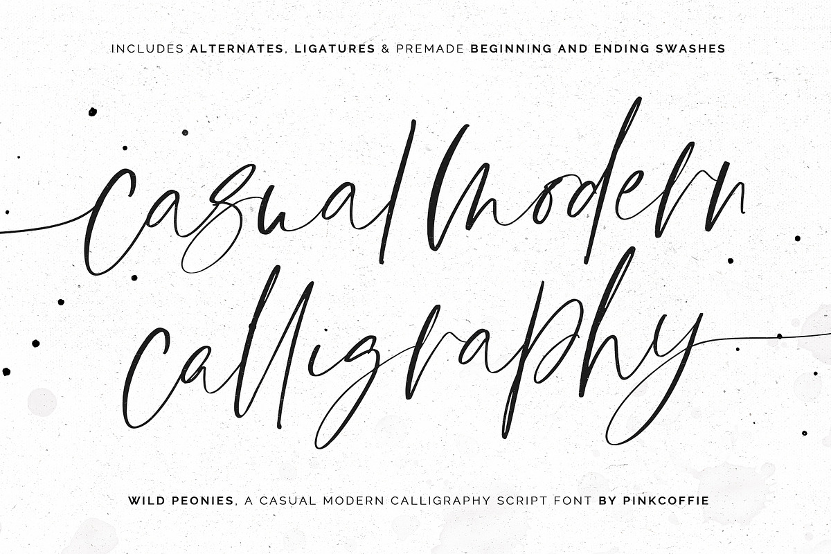 Wild Peonies | Stylish Modern Font, a Script Font by Pink Coffie