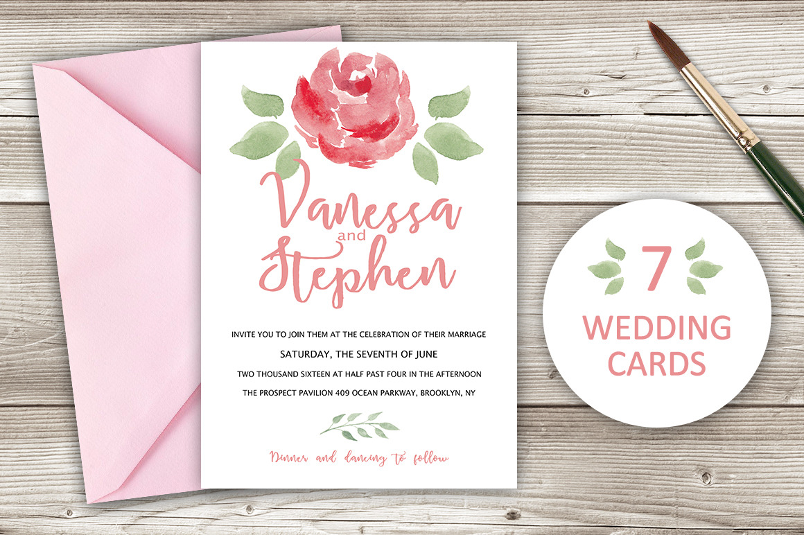 Wedding Invitations Pack 7 cards, an Invitation Template by SwitzerShop