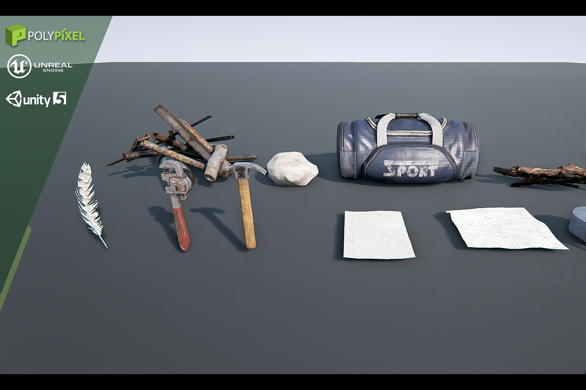 Survival Prop Pack, an Object 3D Model by PolyPixel