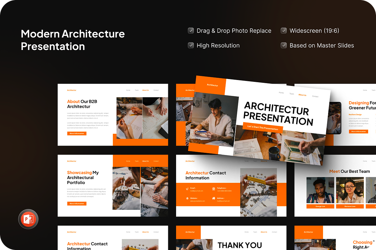 Architecture Presentation Powerpoint, a Presentation Template by SquidPixey