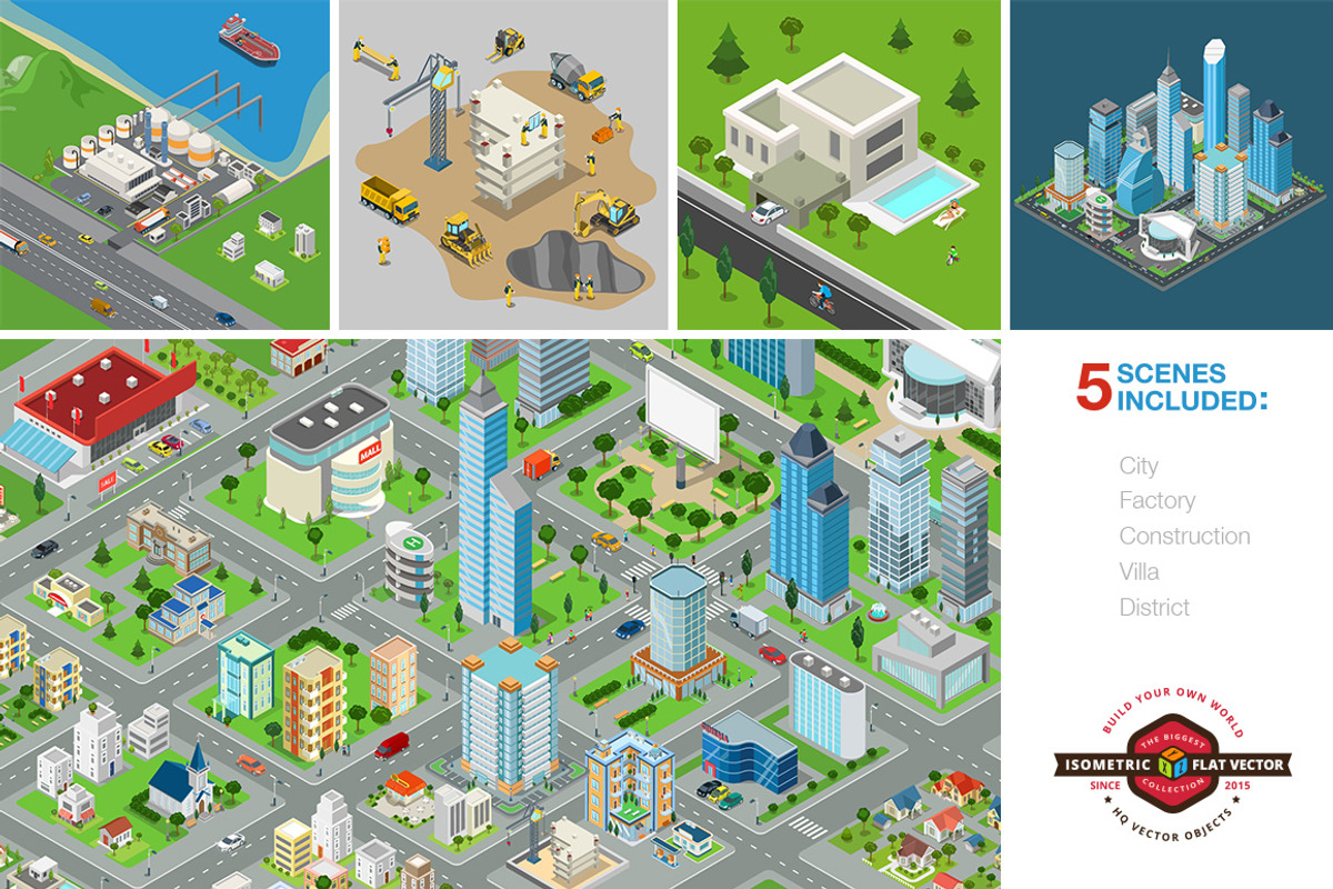Isometric Flat World Collection V 1 An Object Graphic By Sentavio