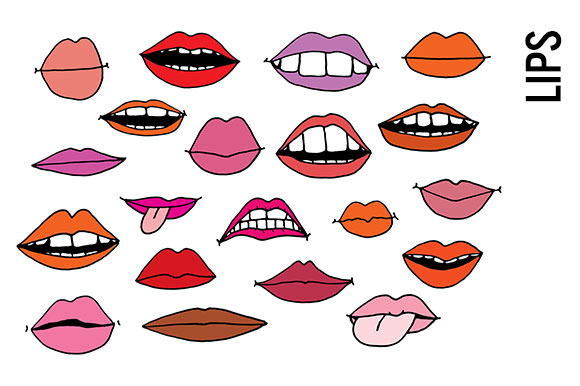 Lips Doodle Clipart, an Illustration by Pepper