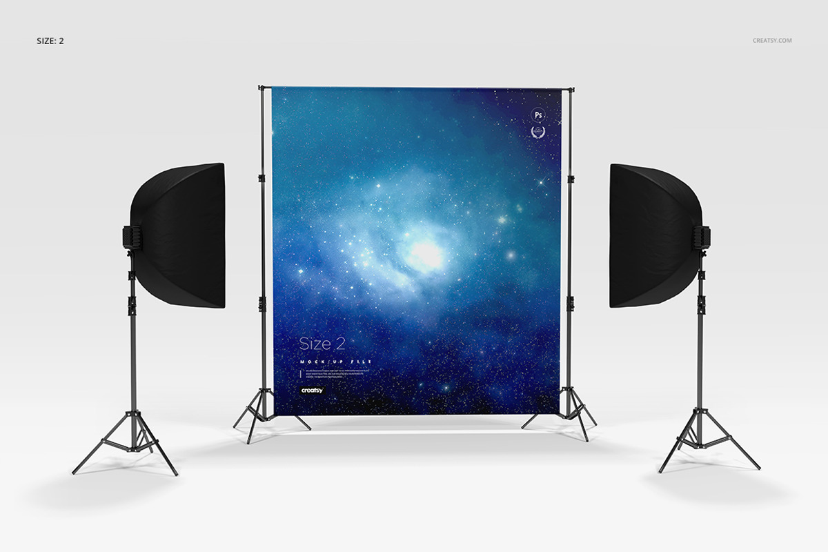 Custom Printed Backdrop, a Merchandise Mockup by creatsy5