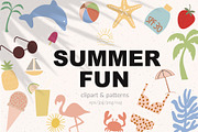 Summer Fun Clipart & Patterns, a Pattern Graphic by Sweet Fig