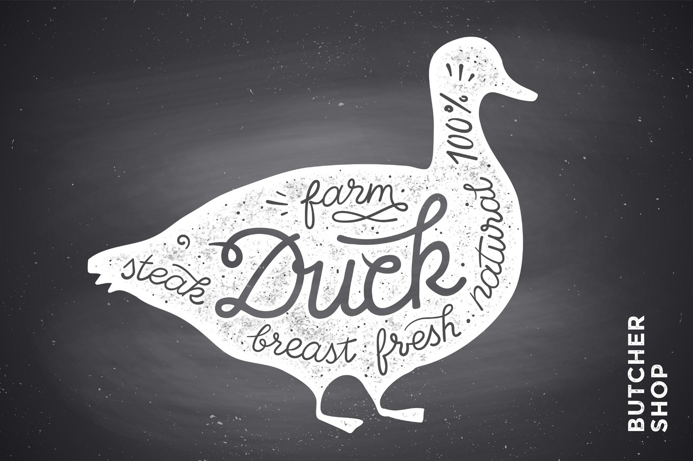 Poster with red duck silhouette. Lettering, an Animal Illustration by ...