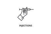 injections thin line icon, sign, symbol, illustation, linear concept ...