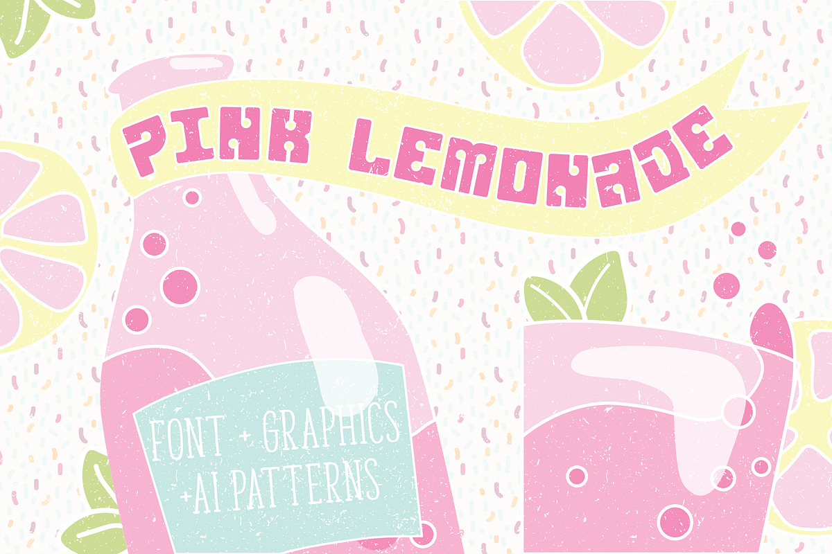 Pink Lemonade - retro display font, a Font by Watercolor Nomads