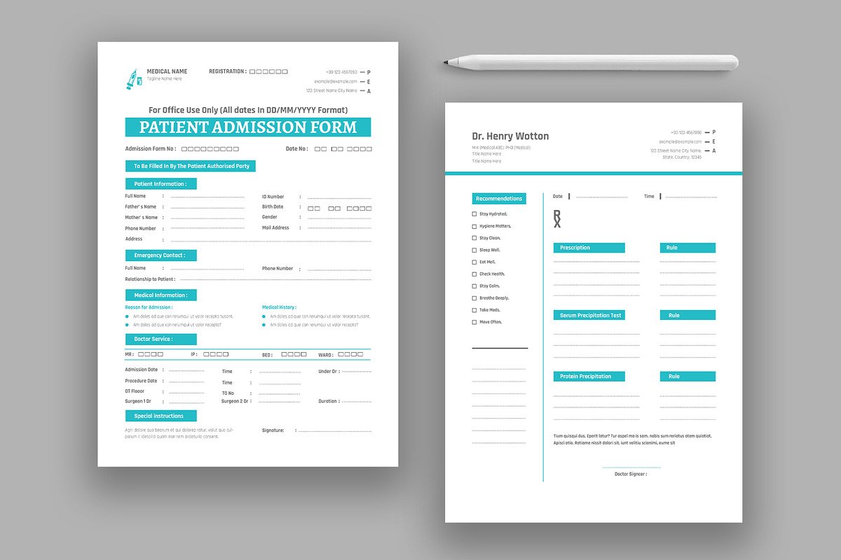 Medical Patient Form Template