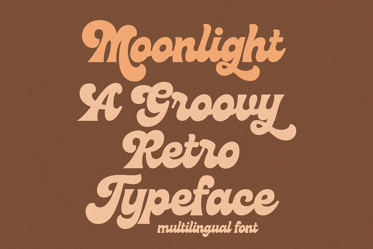 Moonlight - Groovy Disco Typeface, a Script Font by HipFonts
