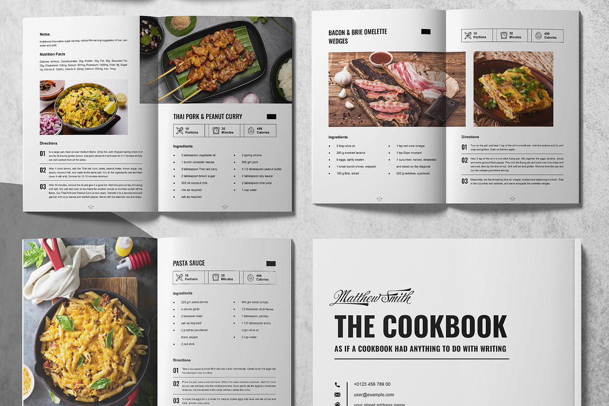 Cookbook Magazine Template | Creative Market