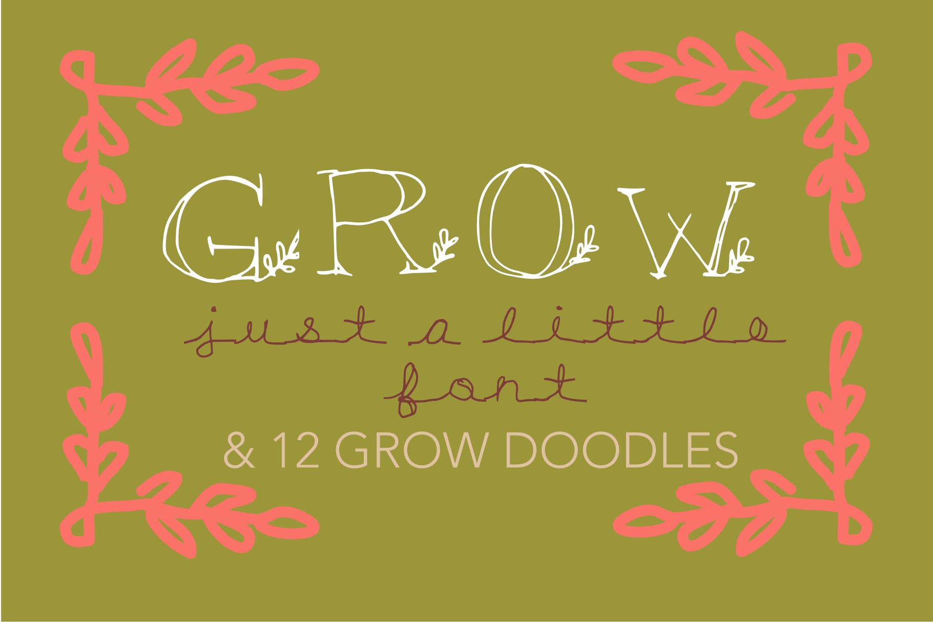 Grow - A Hand Drawn Display Cap Font, a Font by CC CREATIVE CO