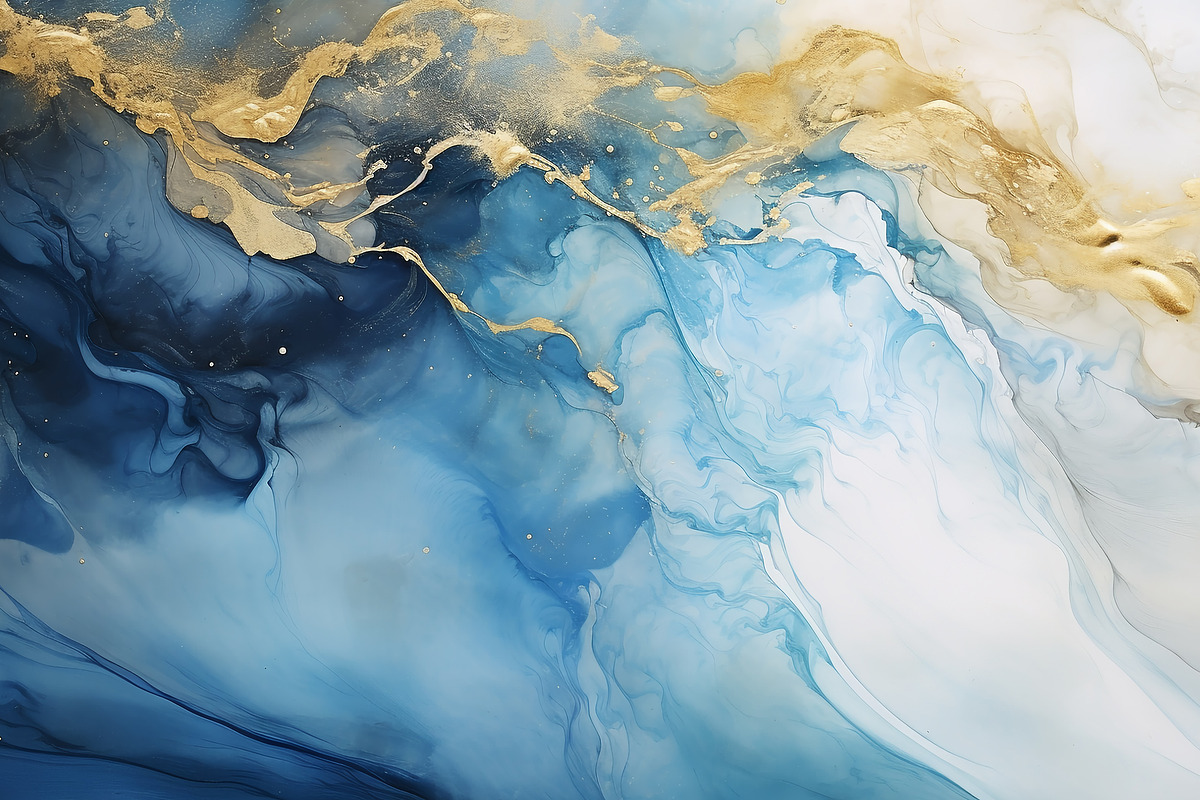 Blue and gold Pastel Ink Textures, a Background Graphic by Squirrel Tail