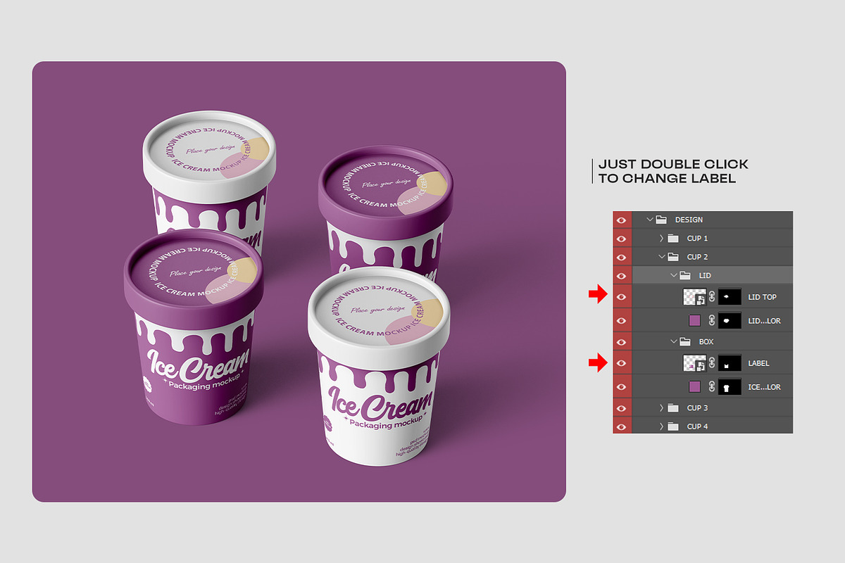 Ice Cream Tub Mockup, a Packaging Mockup by RamStudio2