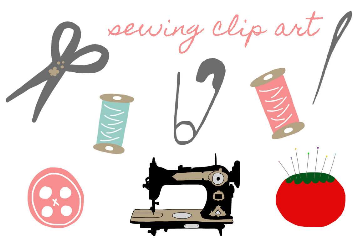 Sewing Clip Art, an Object Graphic by Maybe Sparrow Designs | Creative ...