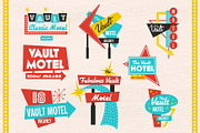 Vintage Motel Sign Set, a Graphic by Mutant Lagoon