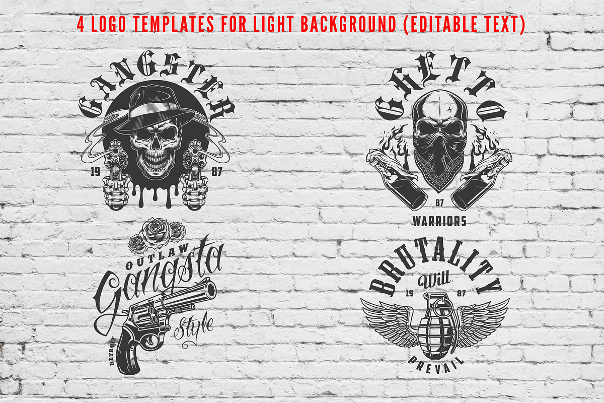 Gangsters emblem templates, a Templates & Theme by DGIM studio