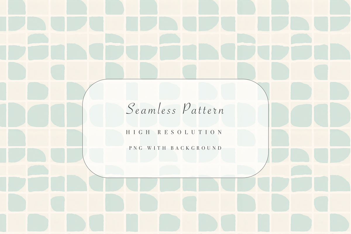 Mint Geometric Seamless Pattern PNG
