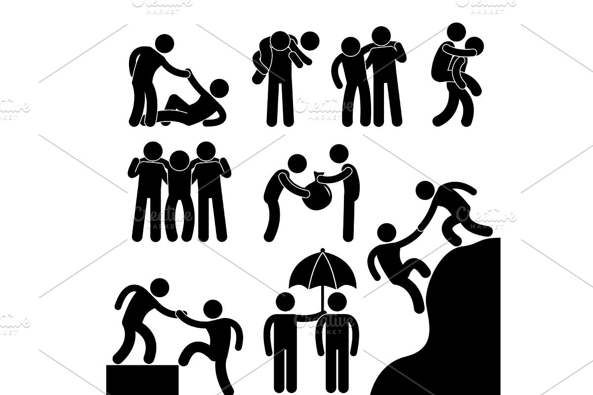 Friend Friendship Helping Each Other, an Icon by Leremy Stick Figures