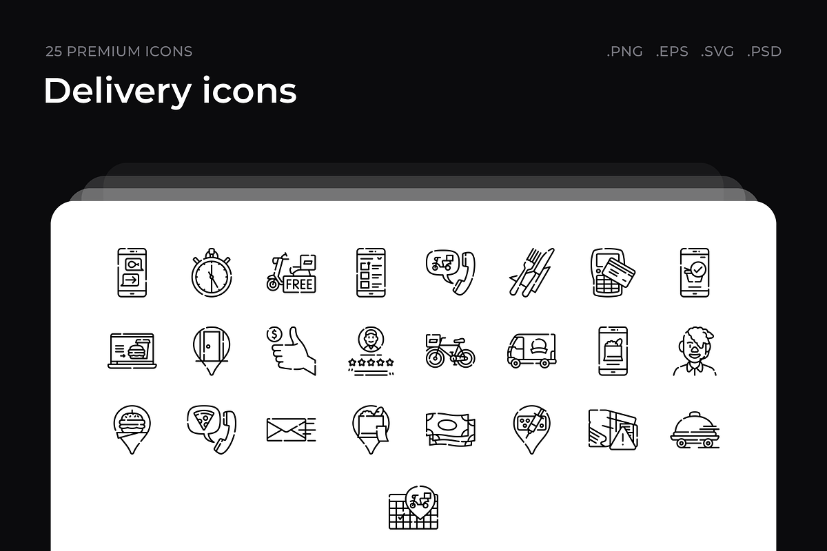 Delivery icons, an Outline Icon by Guapoo