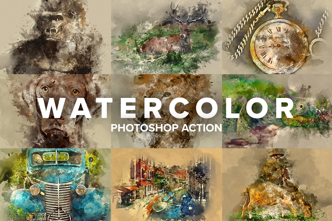 Watercolor Photoshop Action, an Action Add-On by Sevenstyles