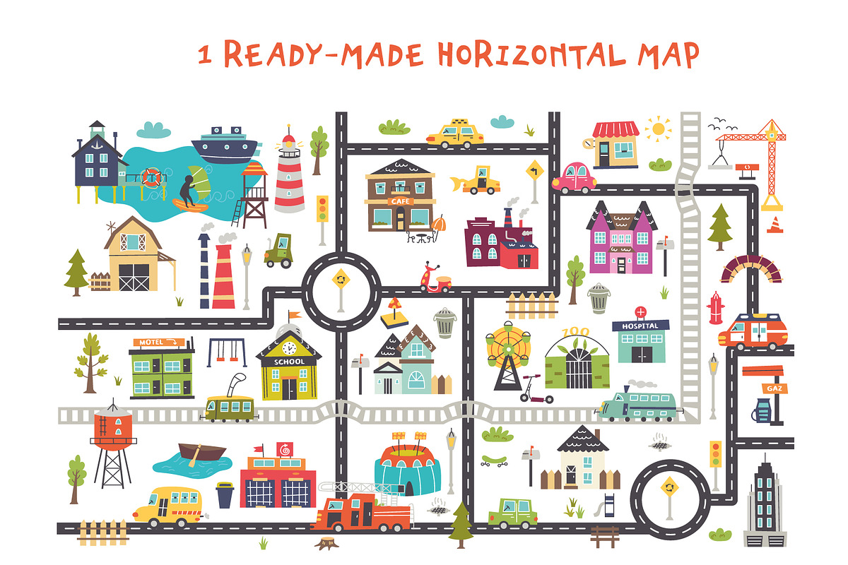 Kids Map Creator - City Map Set