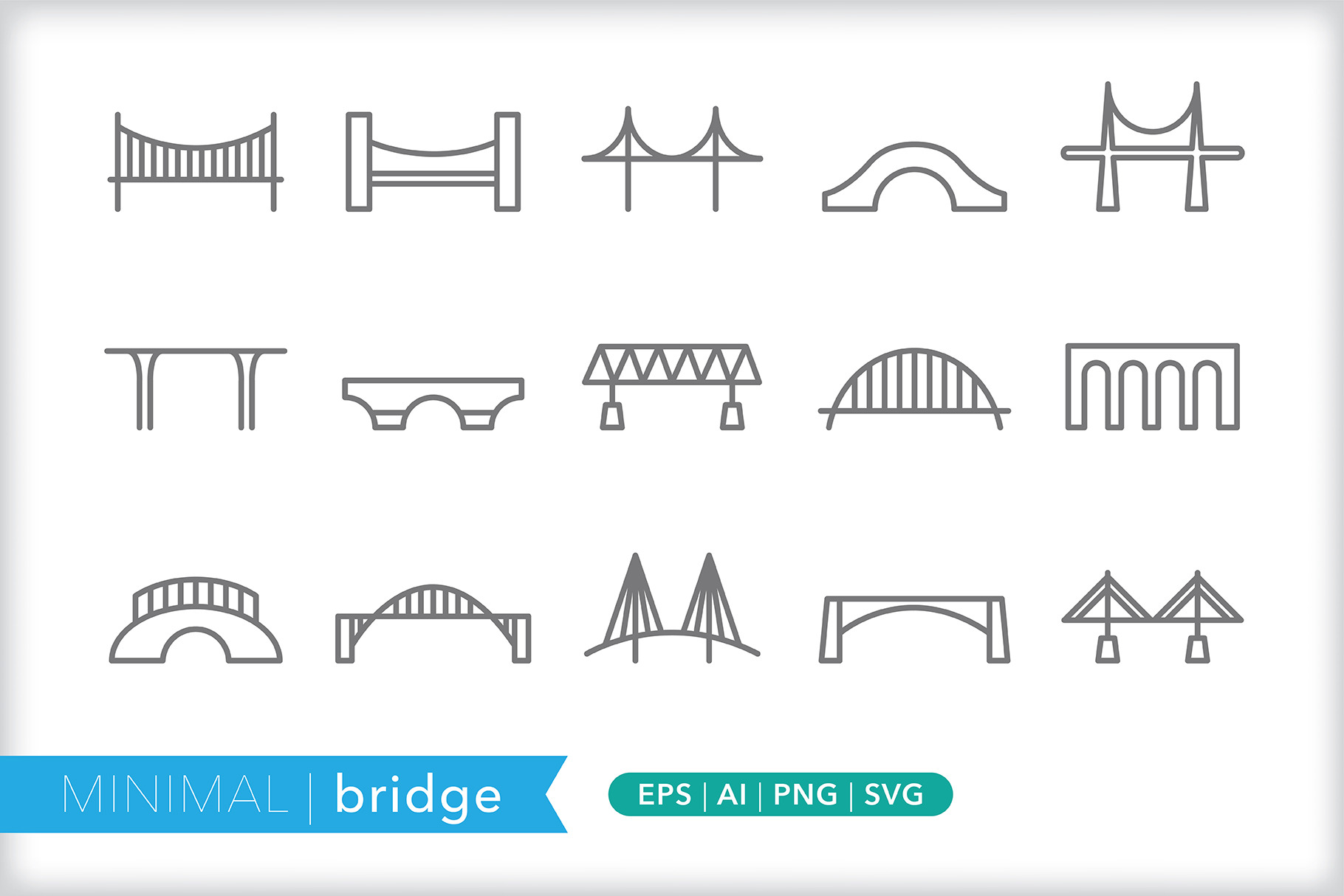 Minimal bridge icons, an Outline Icon by Picture Window