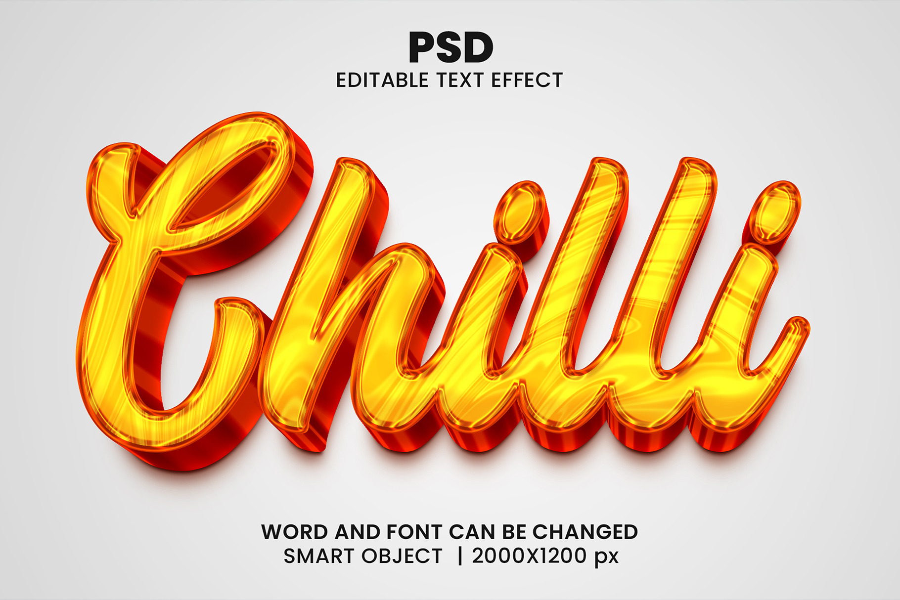 Chilli 3d Editable Psd Text Effect, a Layer Style Add-On by bdrobin