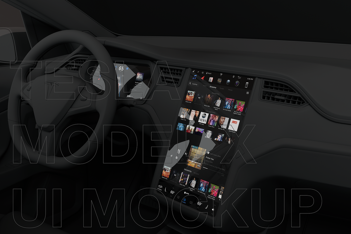 Tesla Model X Display UI mockup, a Mockup by Iamjaydesign