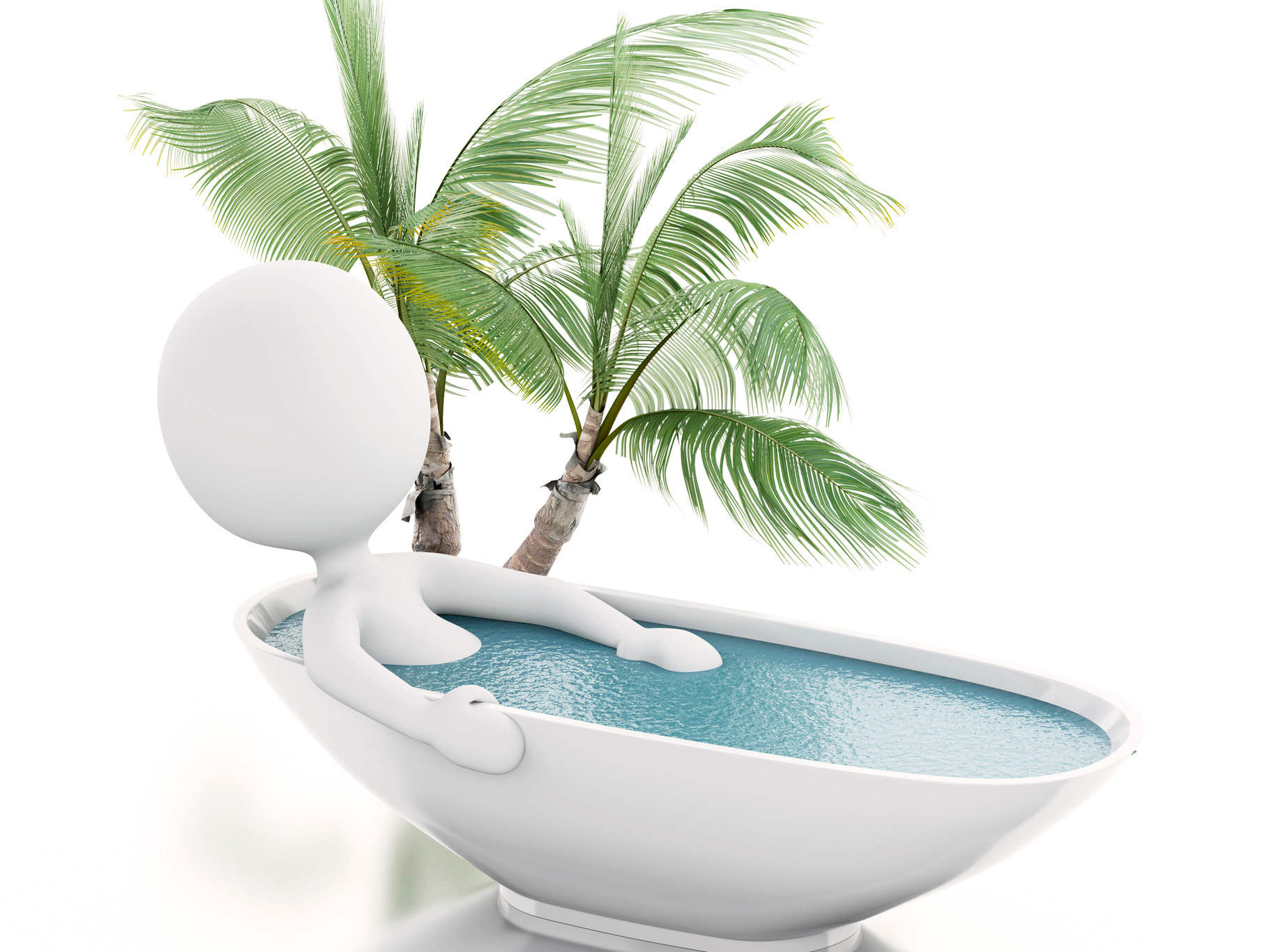 3d white person relaxing in a bath, a Background Photo by Mego-studio