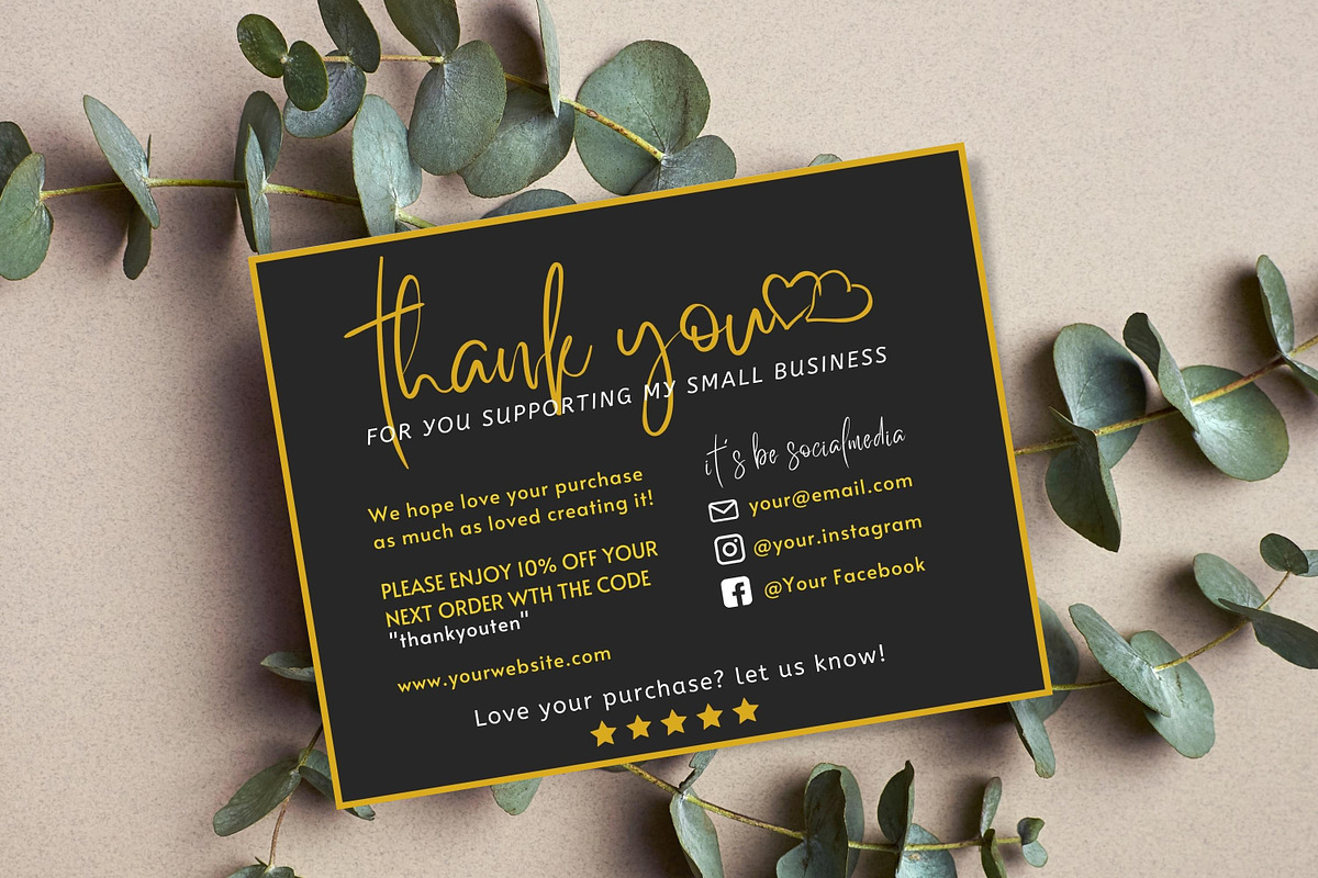 THANK YOU CARD GOLD, a Card Template by Oskar Wantopi