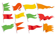 Waving flags. Set of color, an Object Graphic by Things for designers