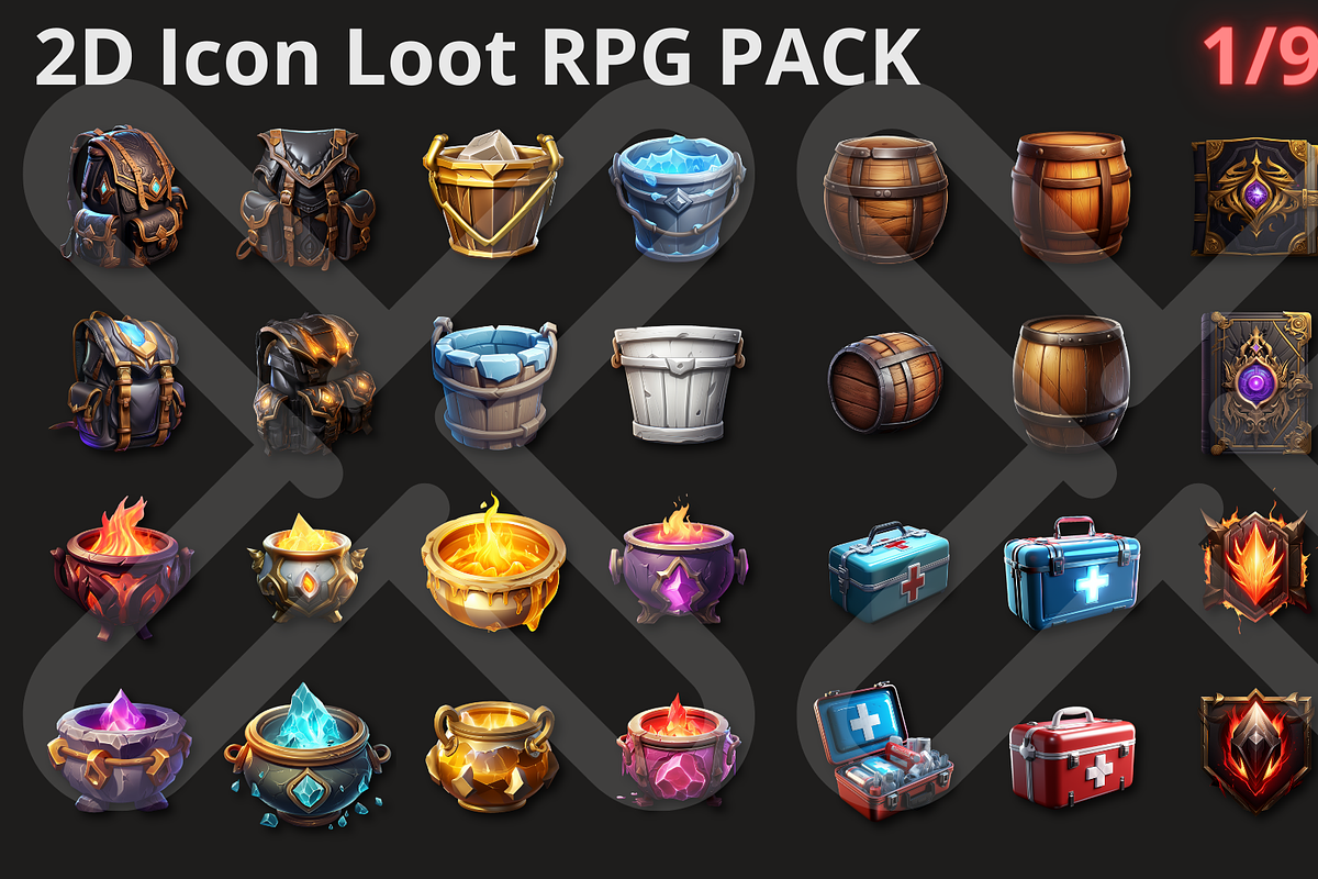 2D Icon Fantasy RPG Pack, a Solid Icon by TwoBitsCompany
