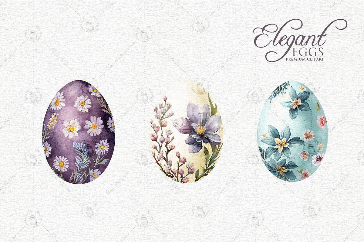 Floral Easter Eggs Clipart, an Illustration by Clip Art by Elise M ...