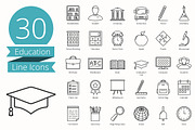 30 Education Line Icons, a Graphic by PixMarket