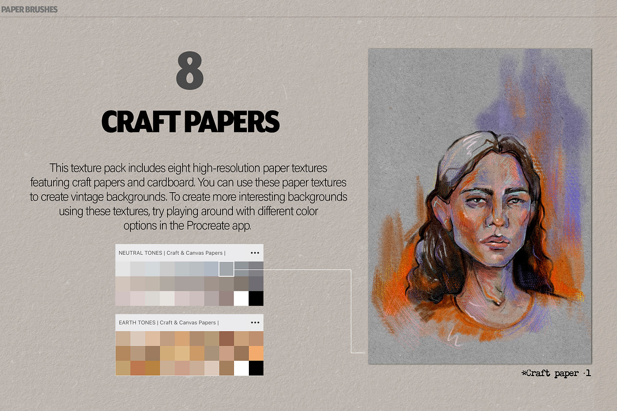 Paper Texture Brushes Procreate, a Brush Add-On by Les Frolova