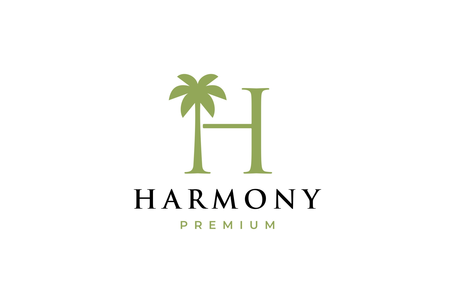 palm tree h letter mark logo vector, a Branding & Logo Template by vastard