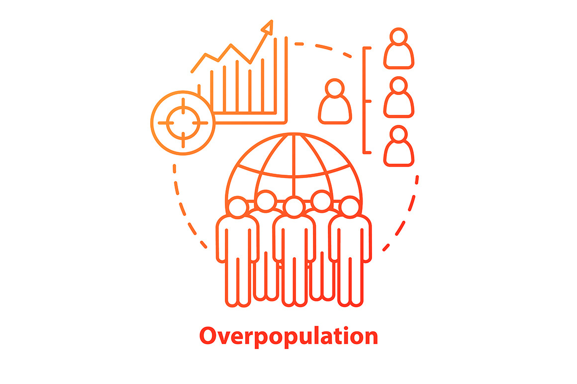 Overpopulation concept icon, an Outline Icon by bsd studio | Creative Market