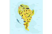 Animal map of south america, an Animal Illustration by Things for designers
