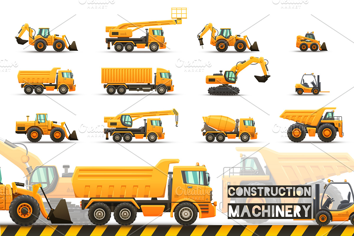Construction Machinery set., an Object Graphic by Lazy Cloud