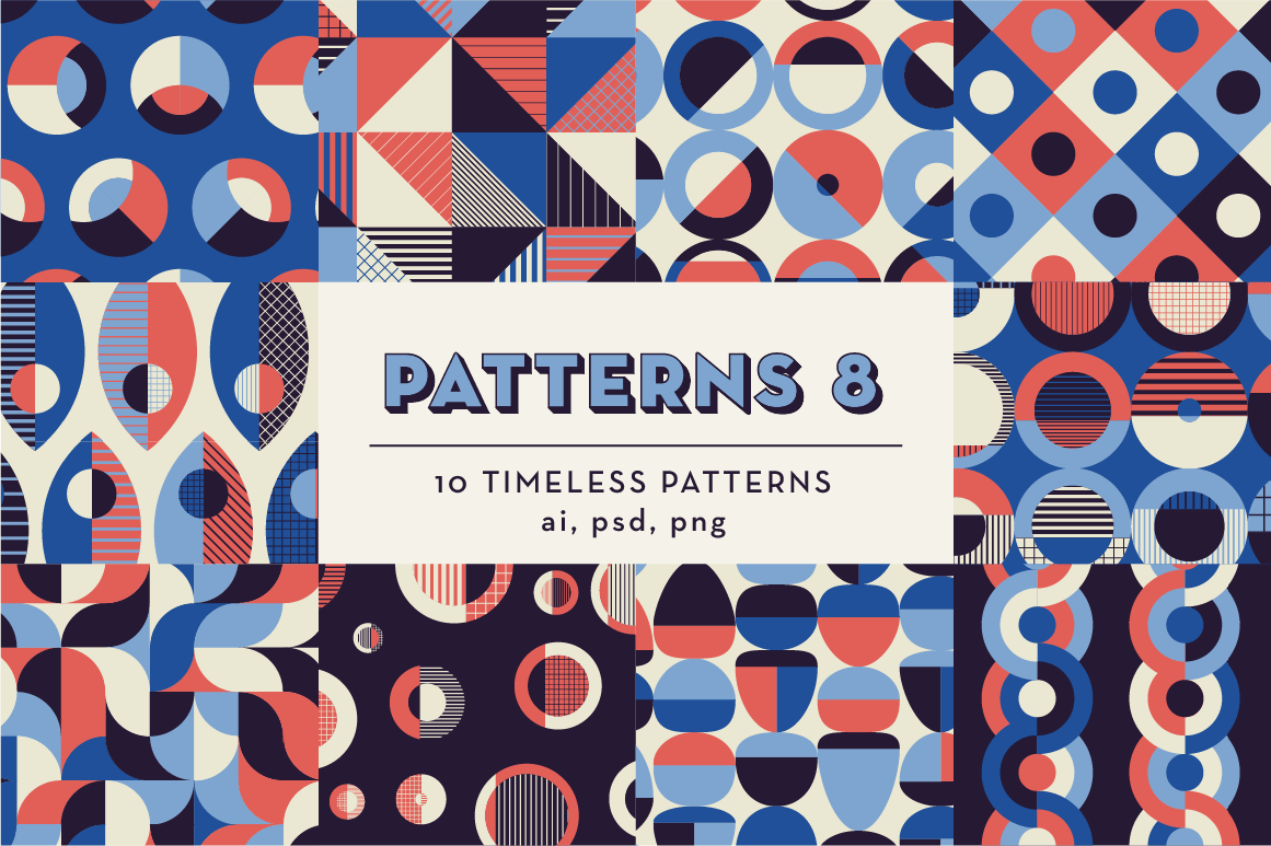 PATTERNS 8: 10 Geometric Patterns, a Pattern Graphic by kloroform ...