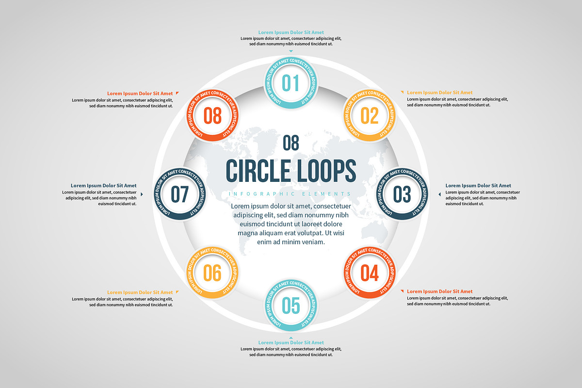 Eight Circles Loop Infographic, a Templates & Theme by h.utomo
