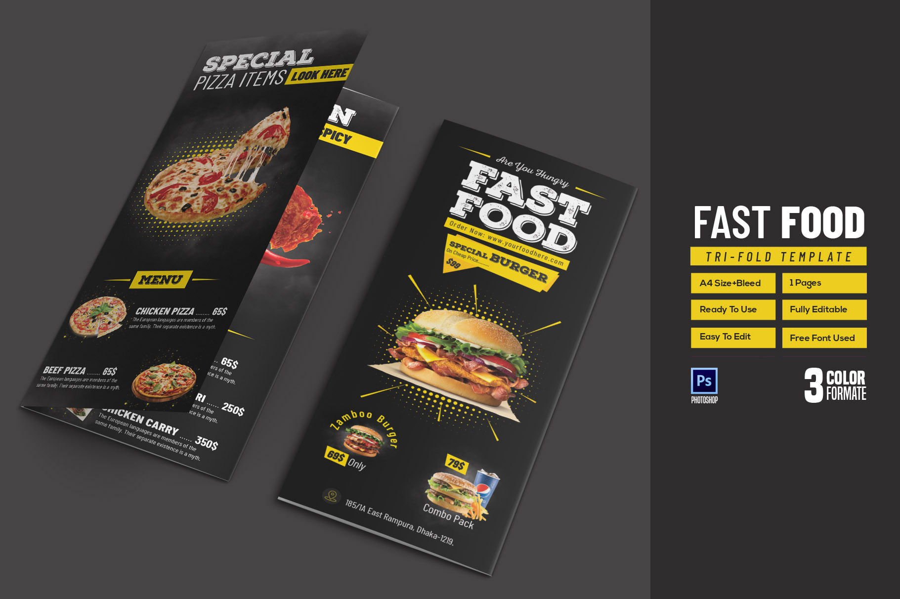 Fast Food Tri-fold Template, a Brochure Template by MRI STUDIO