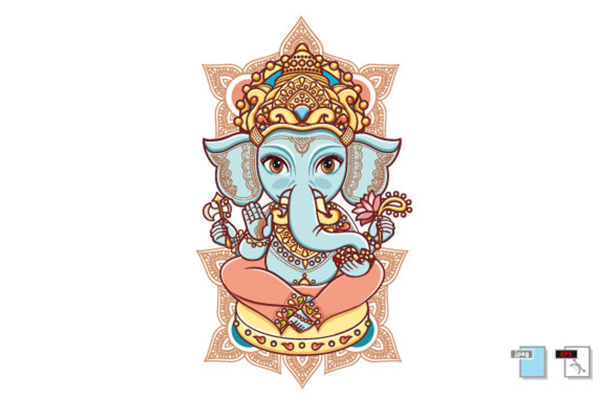 Hindu elephant head God Lord Ganesh., an Illustration by Zoya Miller
