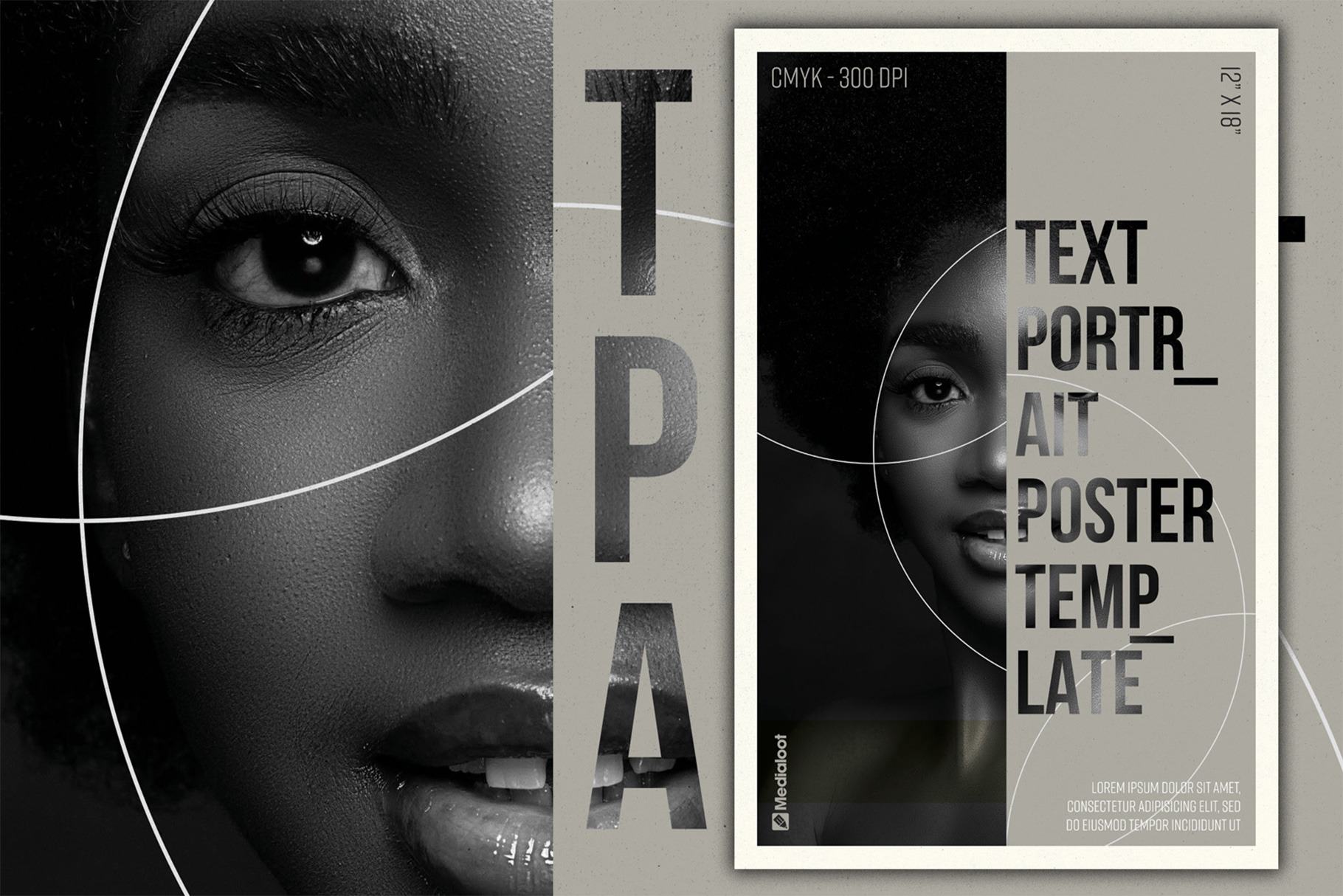 Text Portrait Poster Template, a Flyer Template by Medialoot