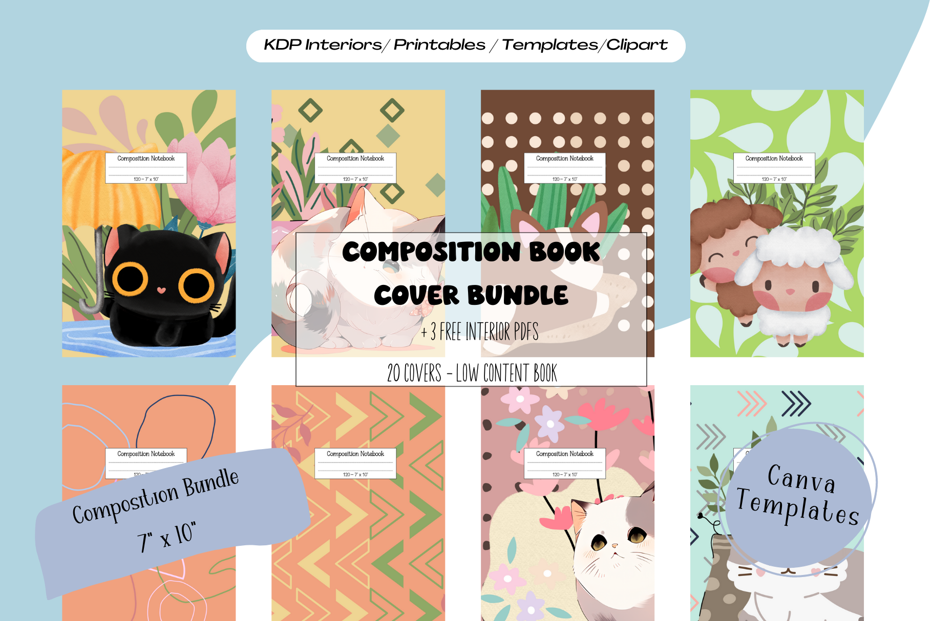 Composition cover bundle, a Print Template by Little Creative Scribbles