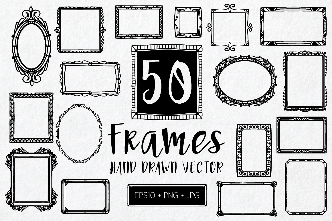 50 Frames. Hand drawn vector, a Decorative Illustration by Ivanna-Ivashka