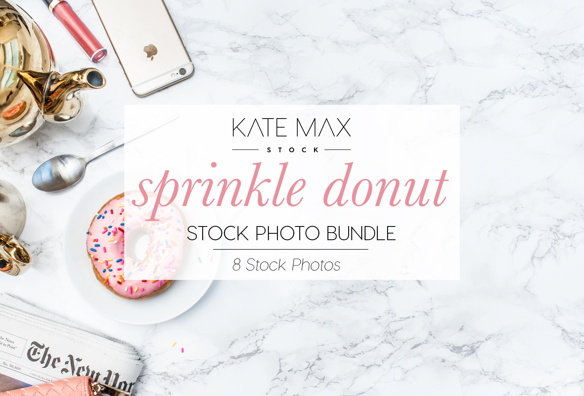 Sprinkle Donut Stock Photo Bundle, a Product Mockup by Styled Stock House