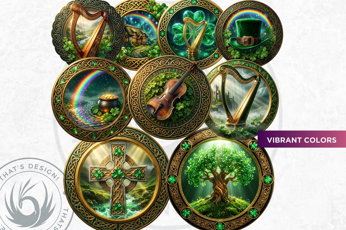 Saint Patrick Round Coaster Cliparts