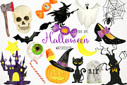 Watercolor Halloween Clipart, an Illustration by Paulaparaula