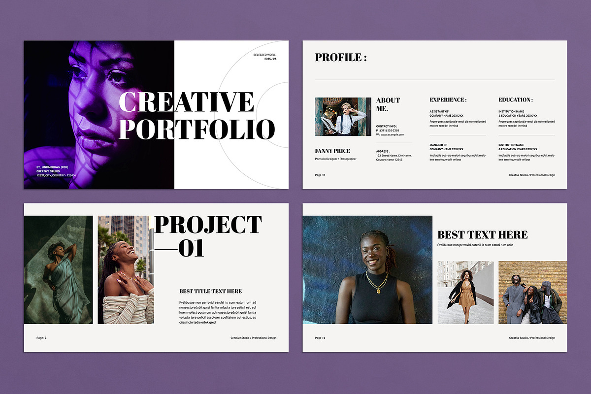 Creative Portfolio Presentation, a Presentation Template by E-Type